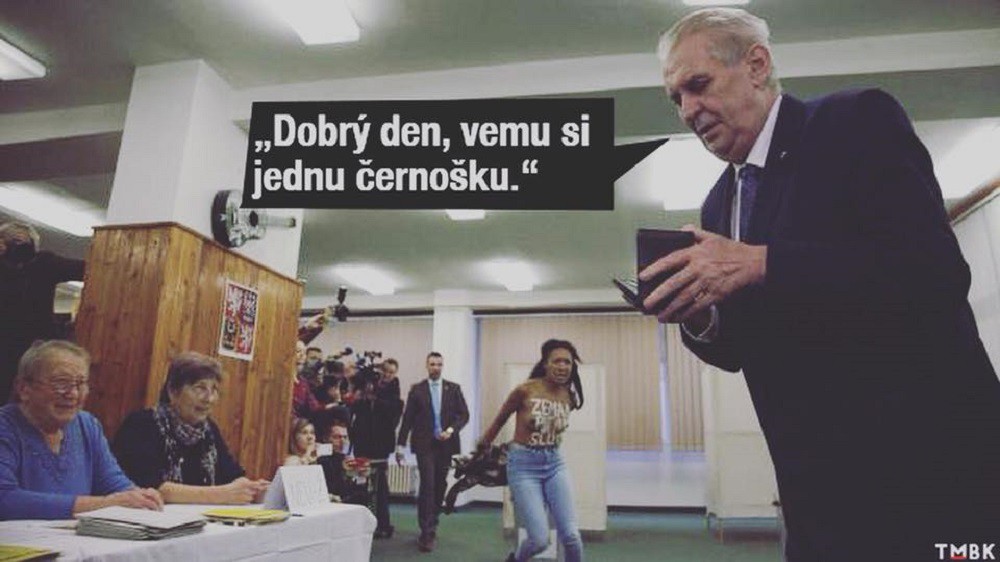 FOTOGALERIE: Zeman a aktivistka. To nejlepší z řádění internetových ...